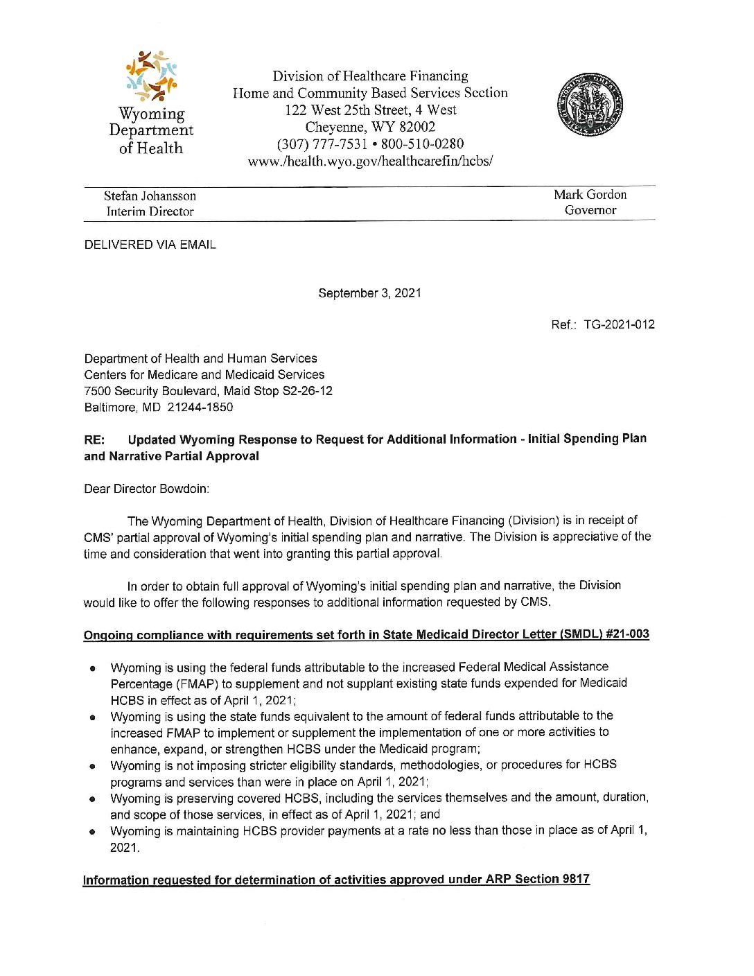 Submitted 2021.9.3 Response to Partial Approval Queries - Wyoming ...