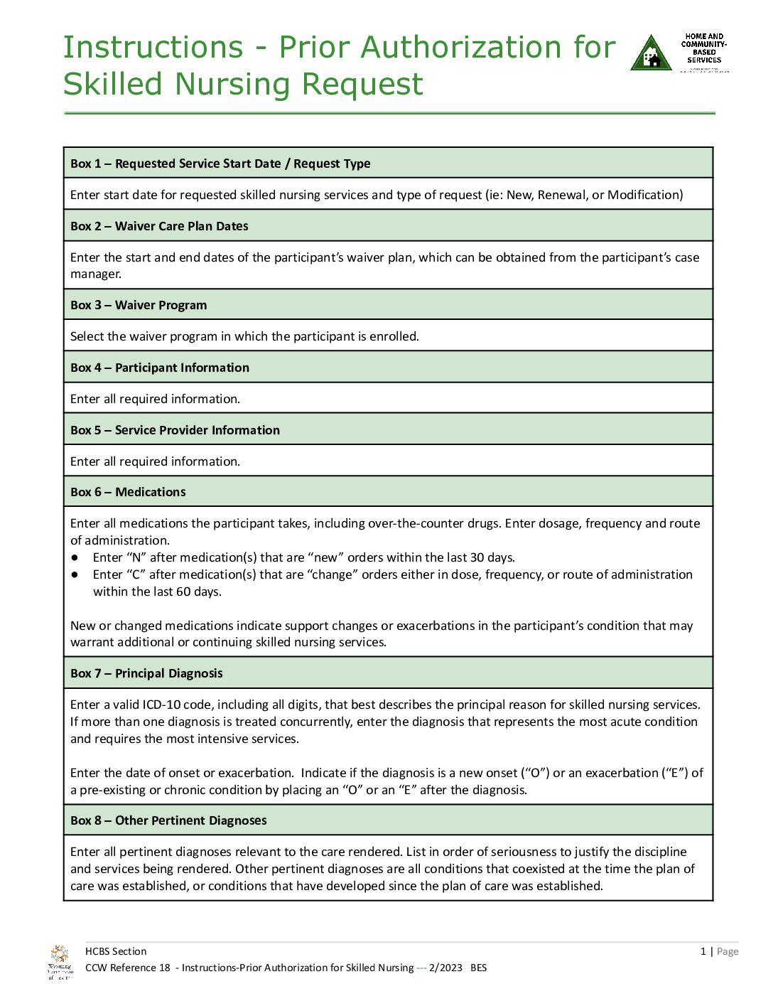 CCW Reference 18 - Instructions - Skilled Nursing PA Request - Wyoming ...