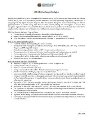 2024 CDU HIV Peer Support Navigator Program - Wyoming Department of Health