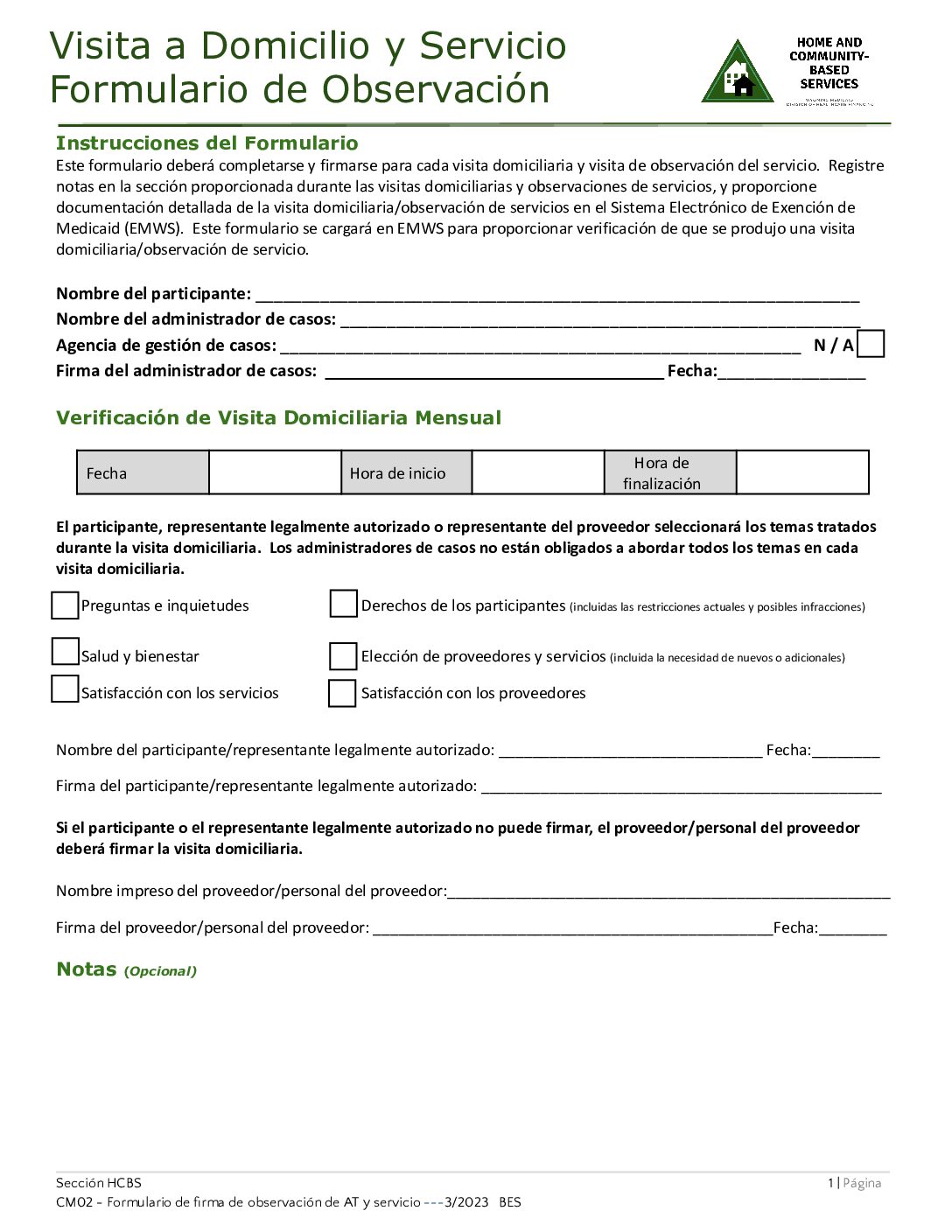 Translated copy of CM02.HV and Service Observation Signature Form ...