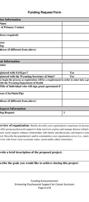 Funding Request Form - Wyoming Department of Health