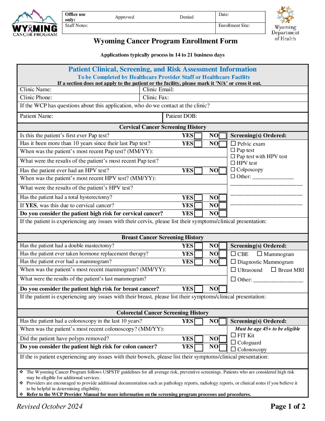 Fillable-Application-English - Wyoming Department of Health