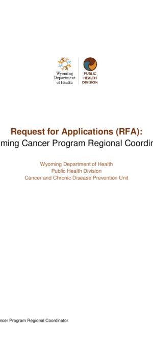 WCP Regional Coordinator RFA - Wyoming Department of Health