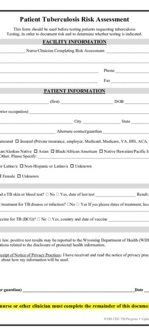 FINAL 2025 Patient TB Risk Assessment - Wyoming Department of Health