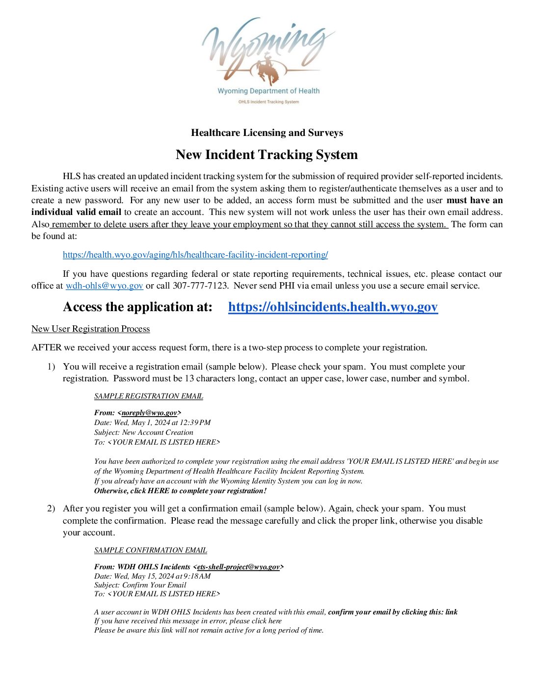 NEW INCIDENT TRACKING SYSTEM USER GUIDE - Wyoming Department of Health