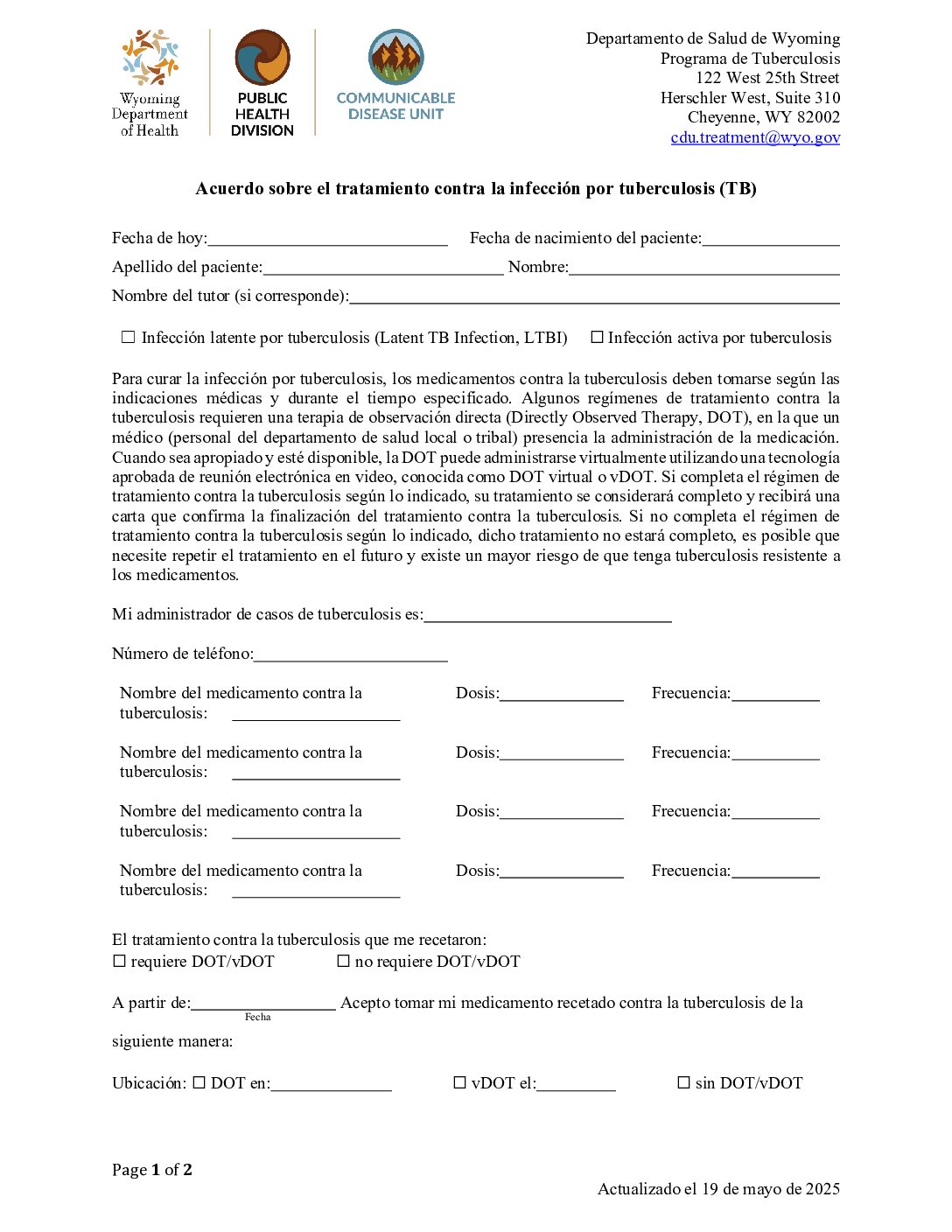 FINAL 2025 combined LTBI & Active TB treatment Agreement SPANISH ...