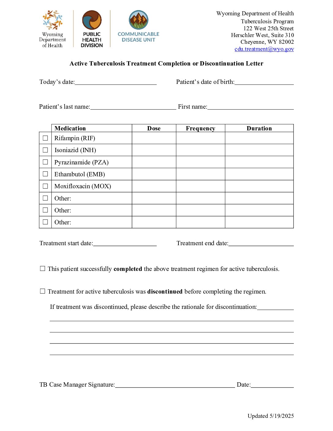 Final 2025 Active TB Treatment Completion or Discontinuation Letter ...