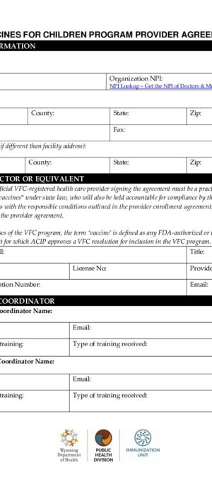 Wyoming VFC Provider Agreement 072025 - fillable with logo - Wyoming Department of Health