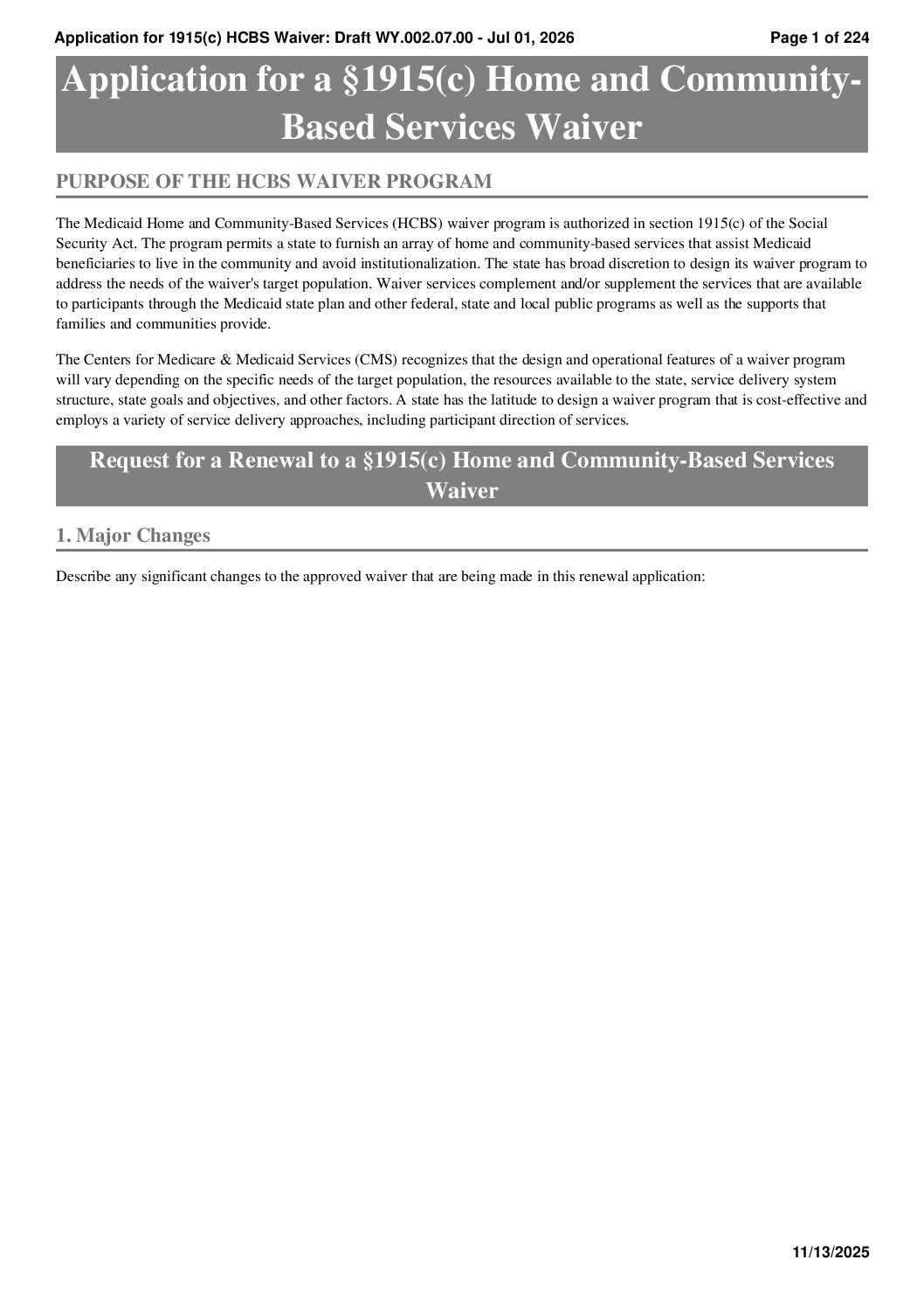Application for 1915(c) HCBS Waiver Draft Wy.002.07.00 Jul 01 2026 ...