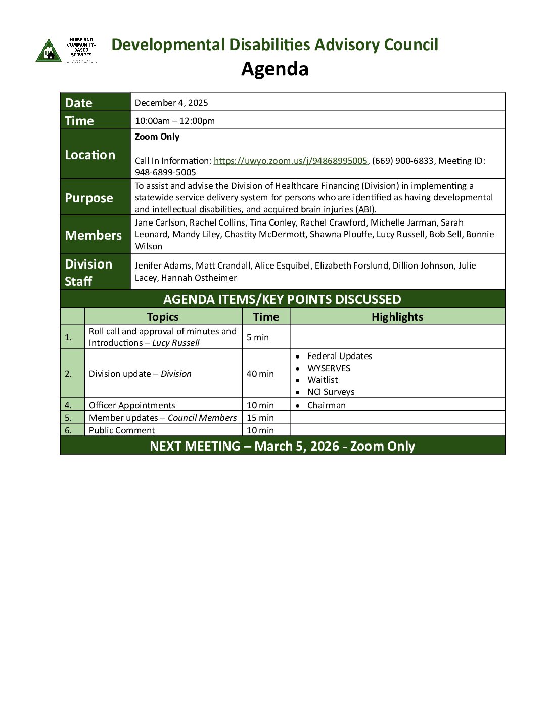 DDAC Agenda 2025.12.4 - Wyoming Department of Health